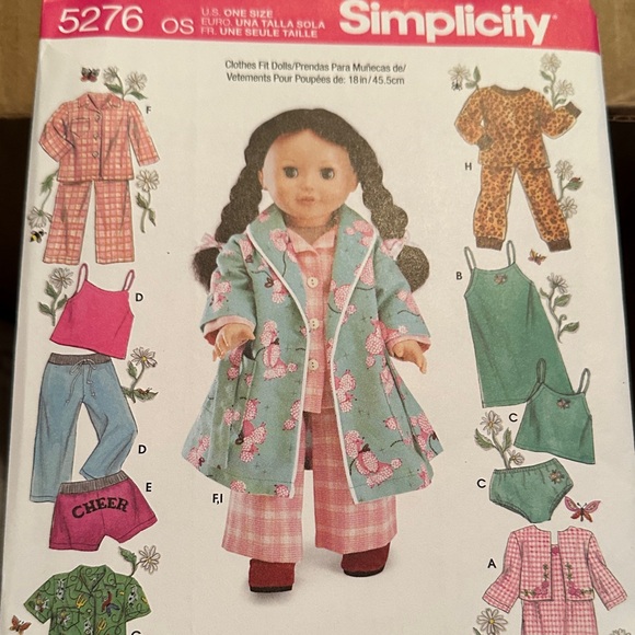 Simplicity | Toys | Simplicity Doll Clothing Pattern Pink Green And Red ...